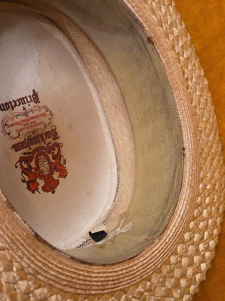 Buckingham Princeton Straw Boater Hat Size 7 1/4 Vintage 1950-1960s | eBay