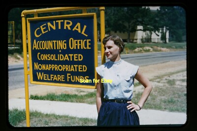Young Woman & Sign at USAF Shaw AFB in 1955, Original Kodachrome Slide ...