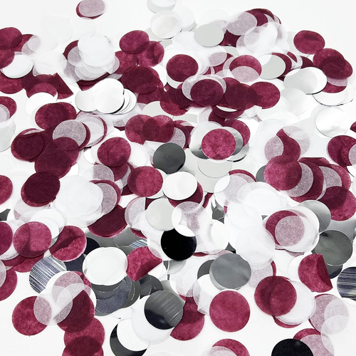 Maroon Confetti/Maroon Graduation Decorations/Burgundy Silver Table ...