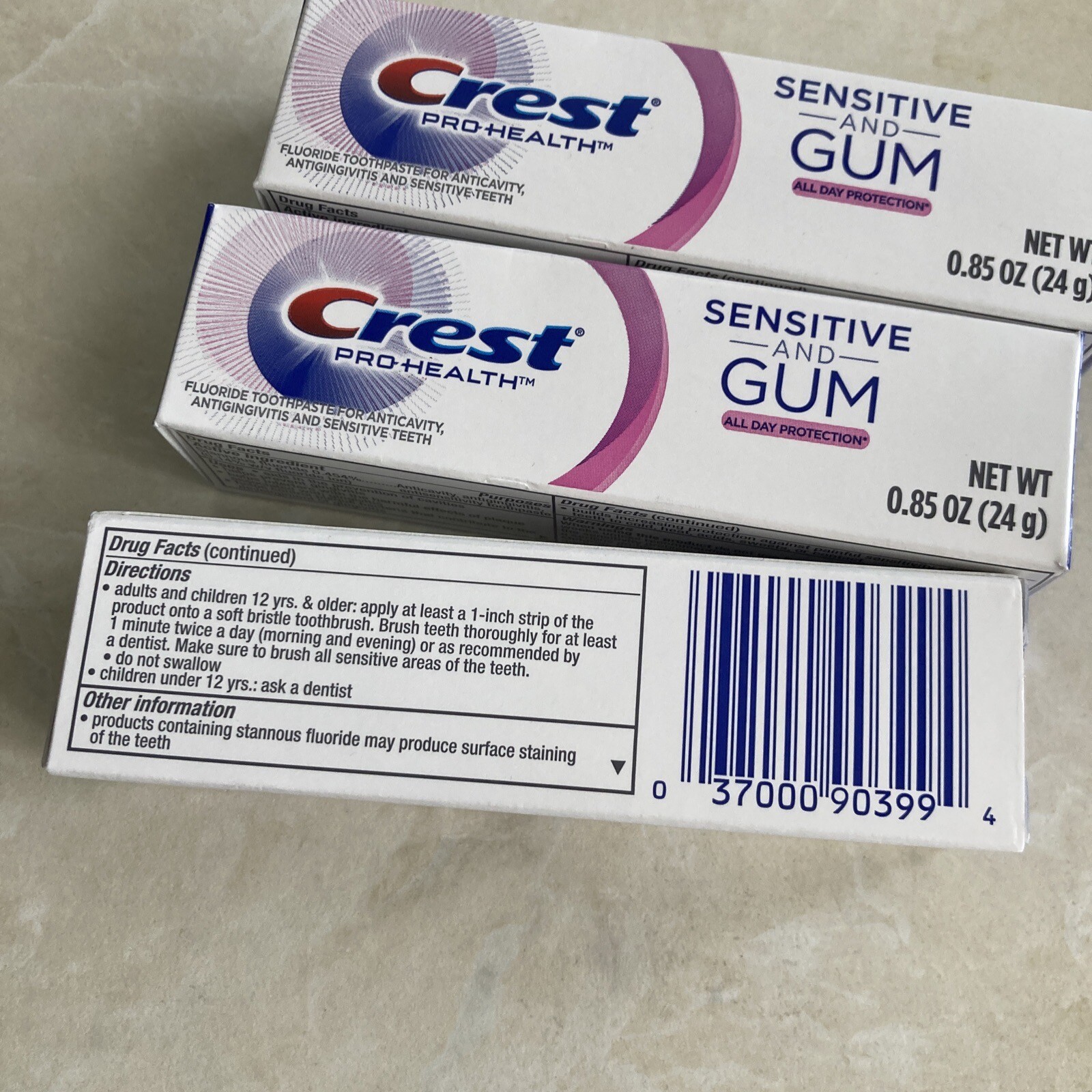 3 Travel Size Tubes of Crest Sensitive and Gum Toothpaste, 0.85oz | eBay