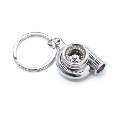 Silver Chrome Turbo Keychain Metal Spinning Turbocharger Automotive ...