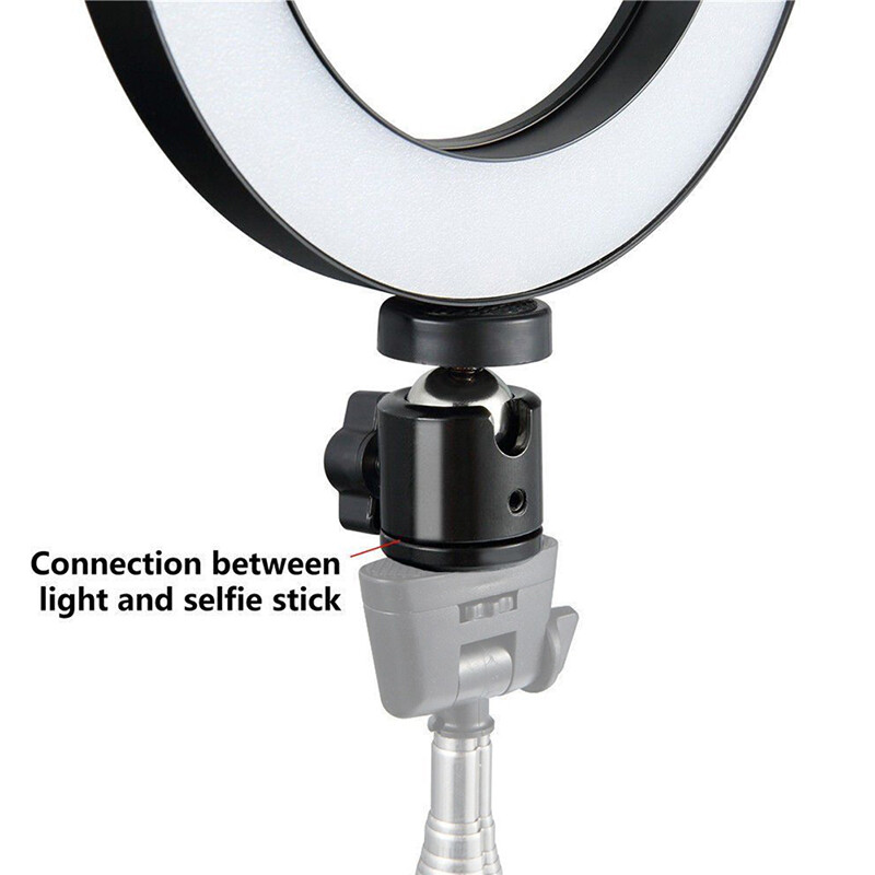 6" 16cm LED Ring Light + Bracket + Tripod Dimmable 5500K Lamp Camera ...