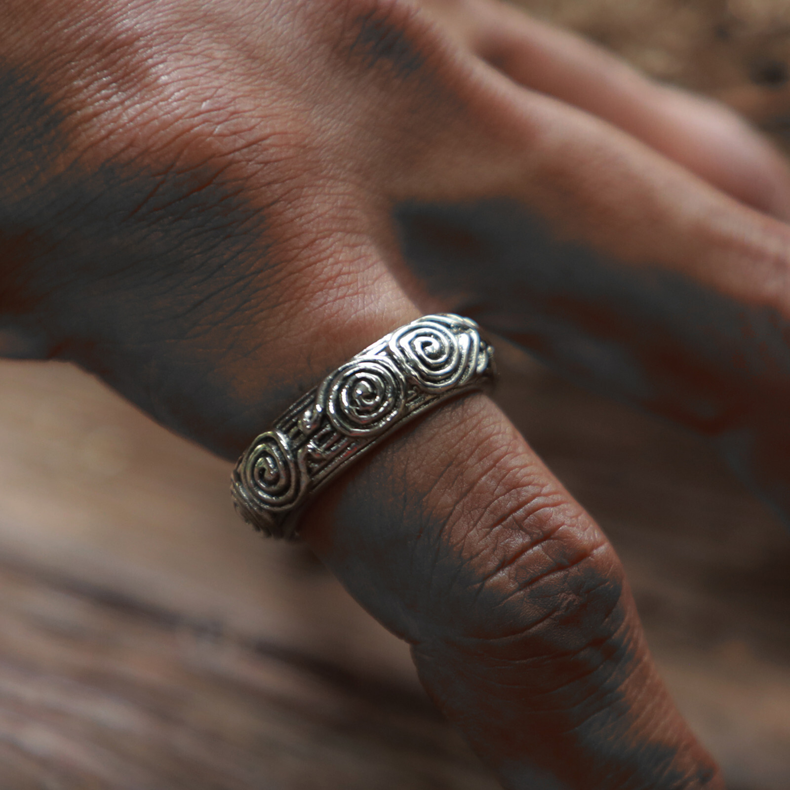 Valknut Viking Odin Thumb ring sterling silver 925 biker skull men ...