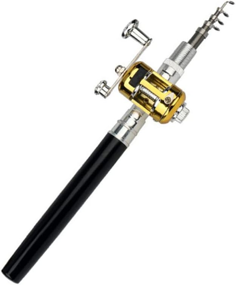 Mini Portable Pocket Fish Rod Pen Style Aluminum Alloy Fishing Rod Pole ...