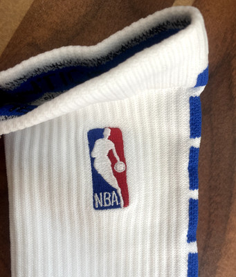 Nike NBA Authentic Player Team Issued Socks White/Blue Power Quick Grip ...