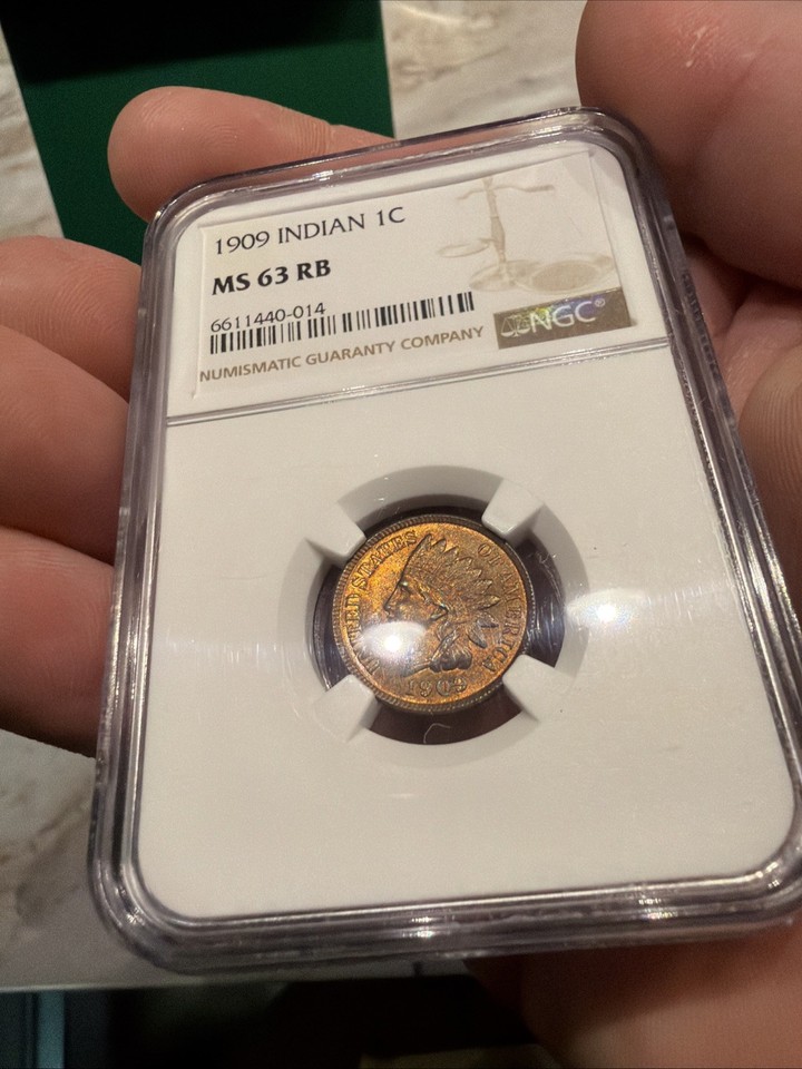 Vault Box Buck’n Rips Huge! 1909 Indian 1 Cent Ms63 RB Crazy Coin | eBay