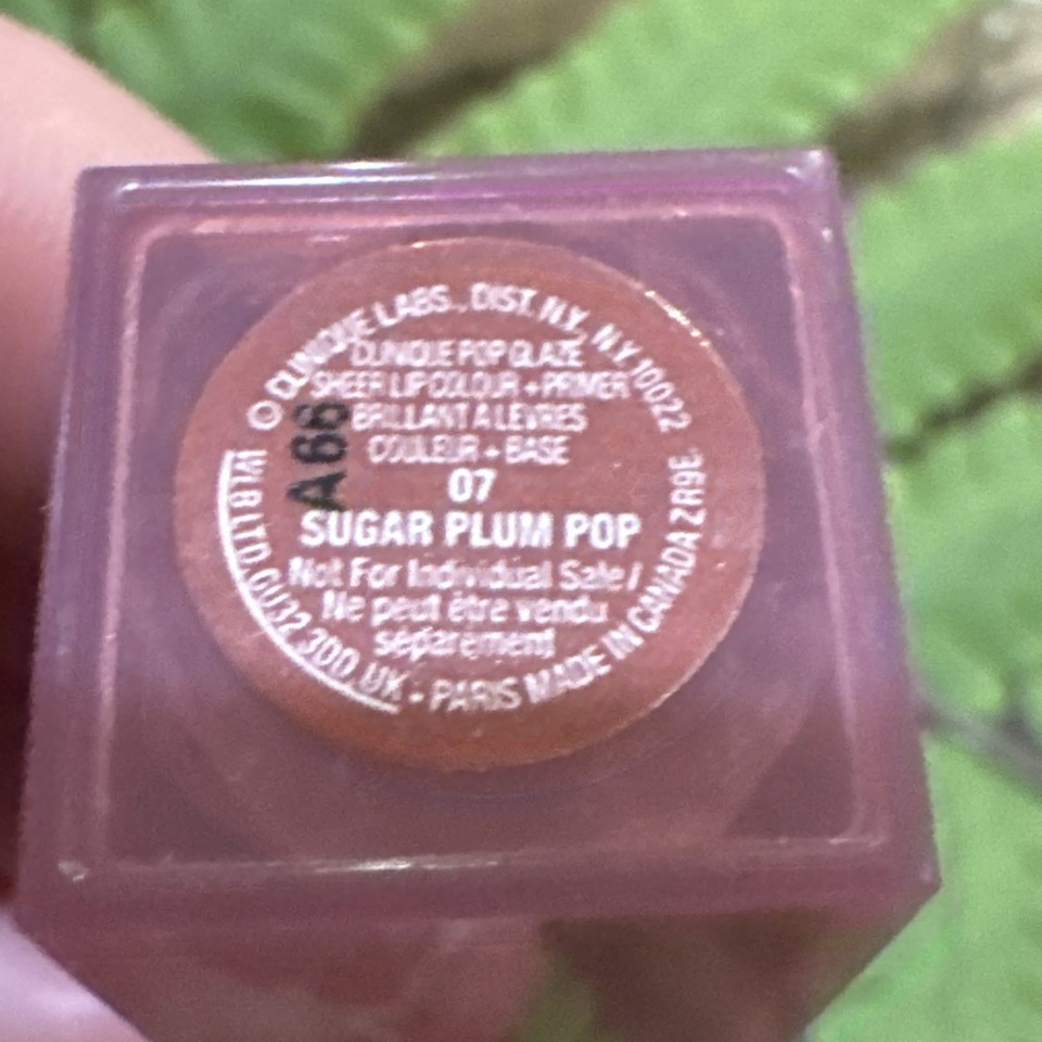 CLINIQUE Pop Glaze Lip Colour + Primer, #07 Sugar Plum Pop, 2.3g, New ...