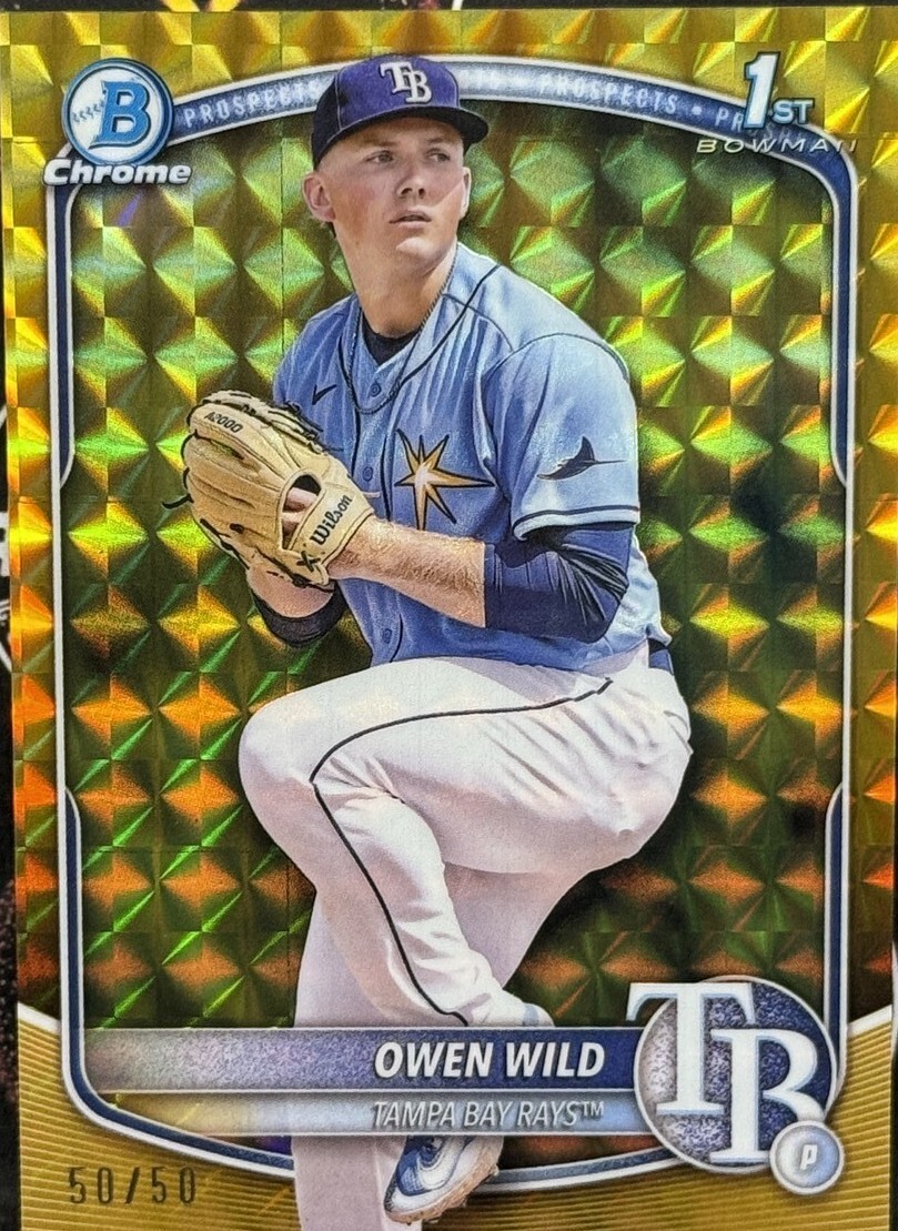 2025 Bowman - Chrome Prospects Owen Wild #BCP-14 Gold Geometric ...
