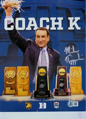 MIKE KRZYZEWSKI Signed Autograph 8.5x11 Photo NCAA Basketball Coach K ...