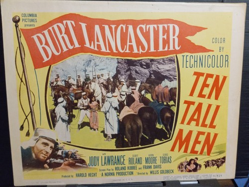 Lobby Card 1951 TEN TALL MEN Burt Lancaster Jody Lawrance held by Arabs ...