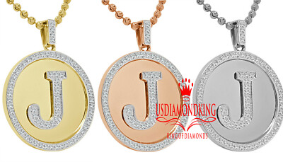Genuine Diamond Initial Letter Alphabet "J" Pendent 10K Gold Finish ...