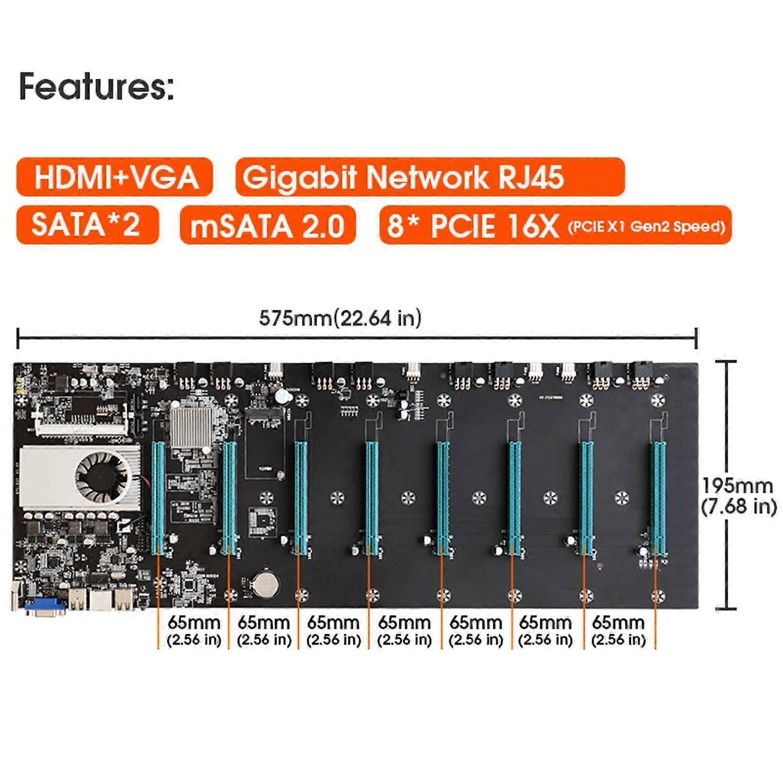 BTC-S37 ETC Miner Hauptplatine SET mit CPU DDR3 4GB + Knopfzelle / SSD 16GB