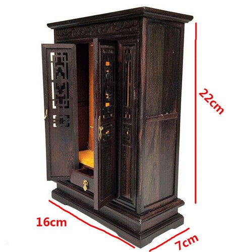 God Zen Portable Praying Small Rosewood Guan Yin Buddhist Altar ...