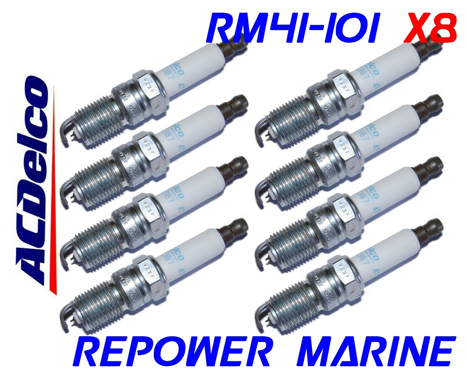 Spark Plug Set 5.0L, 5.7L, 6.2L MPI / GXI, Repl: 33-8M2018369, 41-101 ...