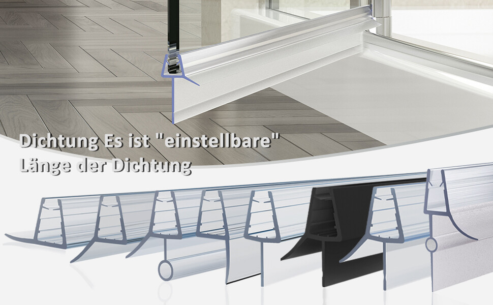 2 Stück Duschtürdichtung Dichtung Duschkabine Gummilippe Dusche ...