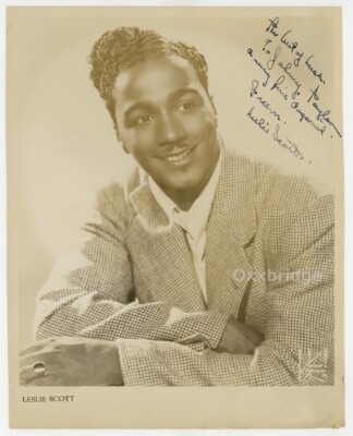 Leslie Scott 1940 Black Actor Signed Photo 8x10 Porgy & Bess African American | eBay