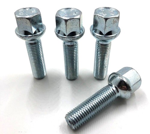 4 x ALLOY WHEEL BOLTS FOR AUDI M14 X 1.5 27MM THREAD RADIUS NUTS LUGS ...