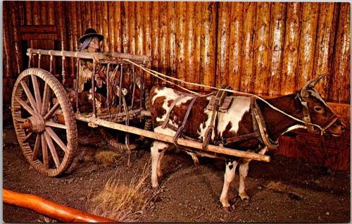 Postcard Banff AB Luxton Museum Red River Ox Cart Glenbow Alberta ...