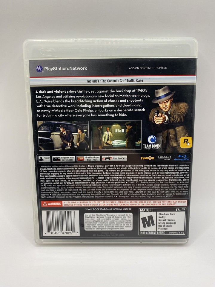 L.A. Noire (Sony Playstation 3 PS3, 2011) PS3 | eBay