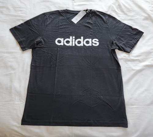 Adidas GL0057 Mens Black Essentials Linear Logo Short Sleeve T Shirt ...