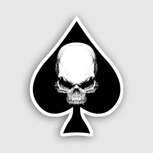Ace of Spades Decal Sticker Skull Motorcycle Biker Truck Hood Poker for ...