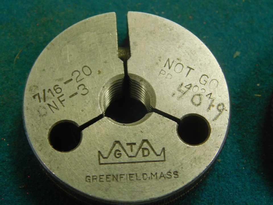 Hanson Whitney USA No Go Thread Ring Gage 7/16"-20 NF-3 | eBay