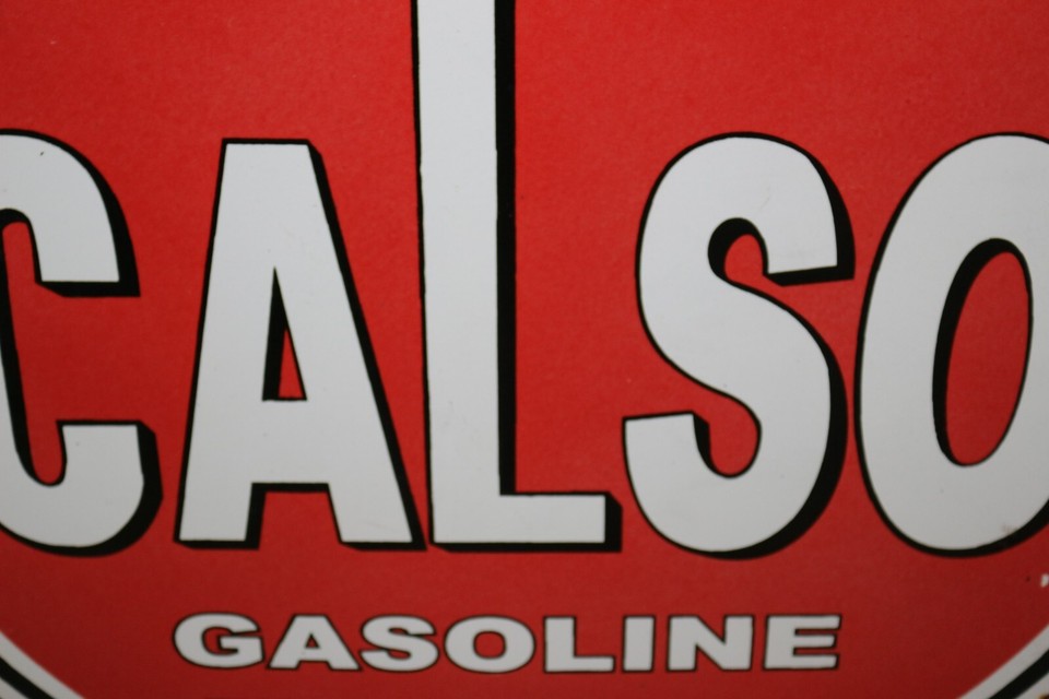 Large Calso Gasoline California Oil Co. Gas Station 30" Metal Porcelain ...