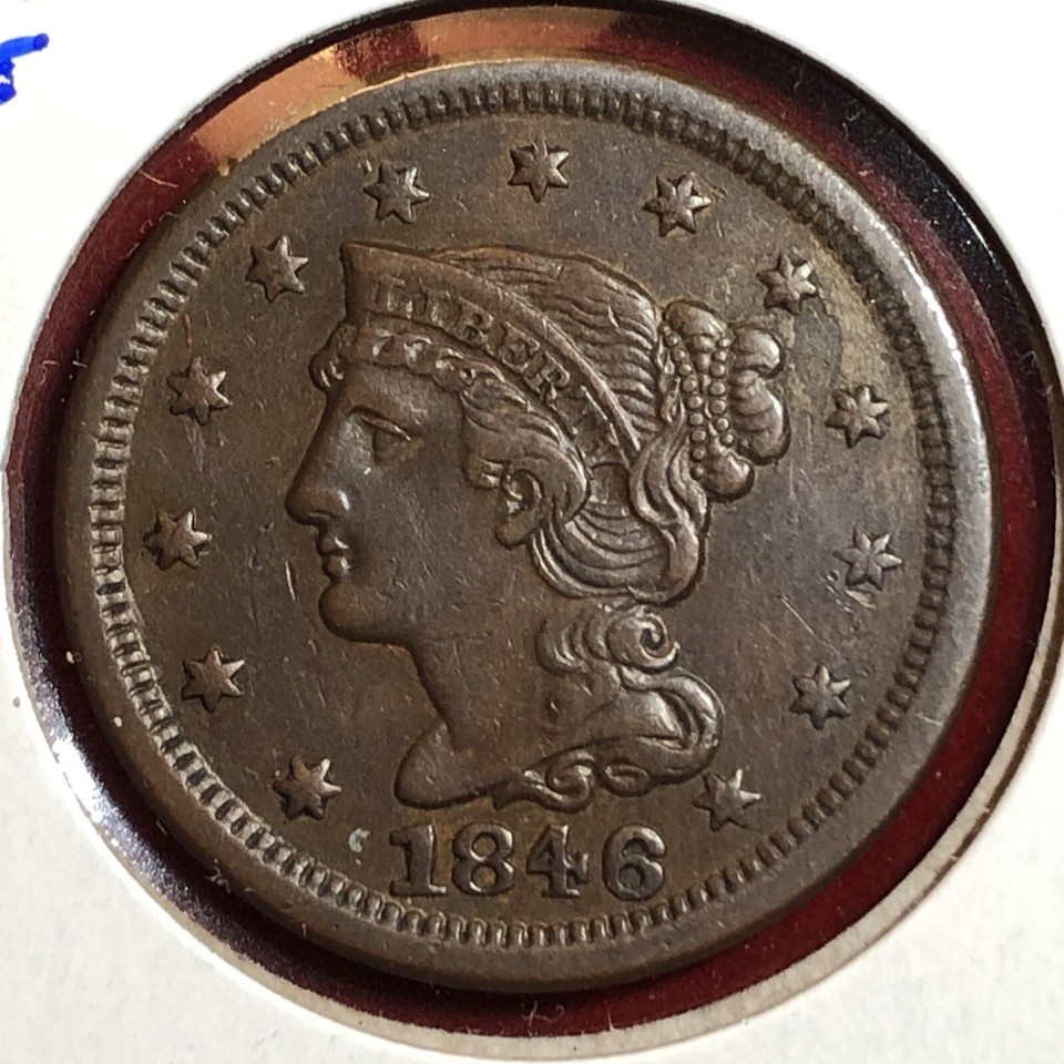 1846 braided hair large cent Small Date N-19 R-4 | eBay