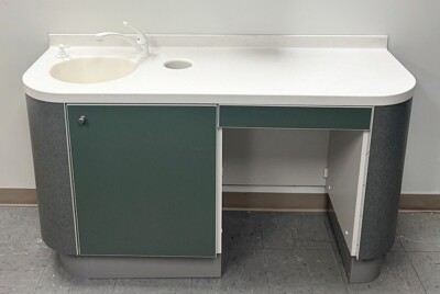 ADEC 5531 Dental Side Cabinet w/ Left Side Sink & Faucet - Green ...
