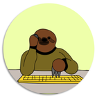 Sloth On A Computer - Circle Sticker Decal 3 Inch - Internet Browsing ...