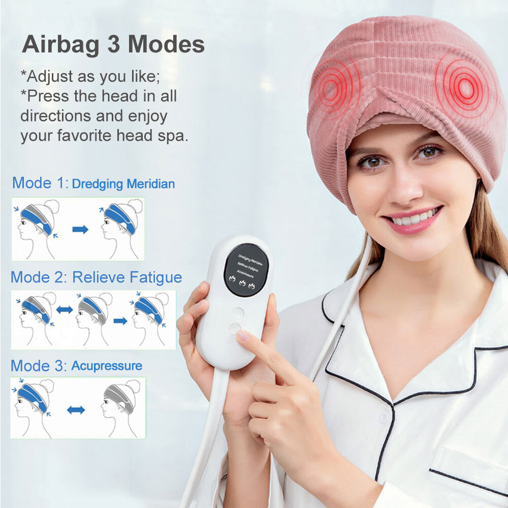 Electric Headache Migraine Relief Head Heating Air Compress Kneading ...