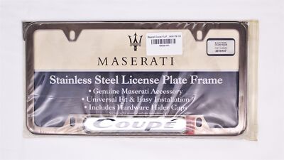 Maserati License Plate Frame, Pearl Black Part Number - 100 2018107 | eBay