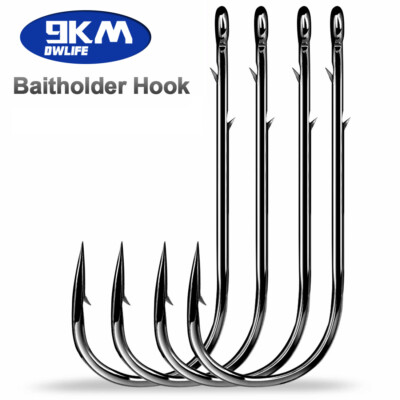 25~100Pcs Worm Hooks Long Shank Barbed hooks Baitholder hooks Live Bait ...