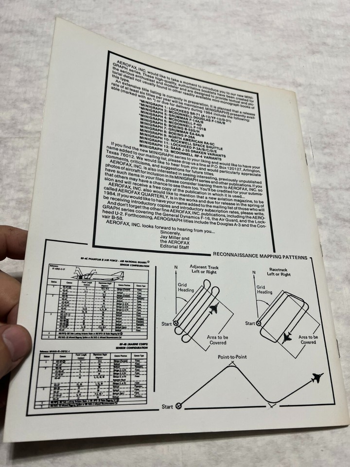Aerofax Minigraph #13 McDonnell RF-4 Variants Stock by Jay Miller | eBay