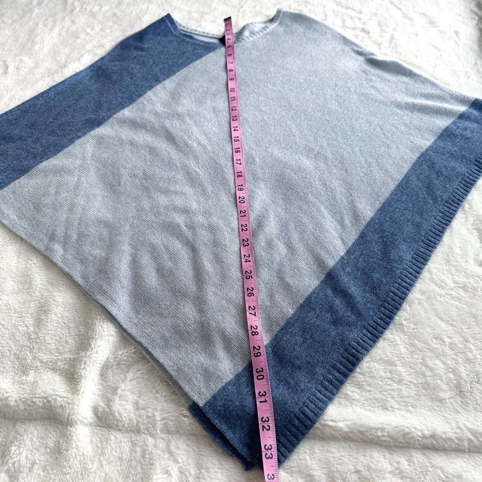 Beryll 100% Cashmere Blue Sky Asymmetrical Poncho One… - Gem