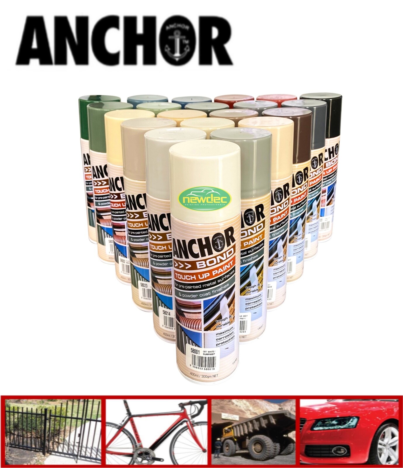 ANCHOR BOND SHIELD ACRYLIC LACQUER SPRAY PAINT 400ML METAL ANTI RUST ...