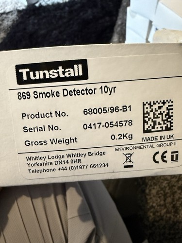 Tunstall Optical 869 Battery-Powered Smoke Alarm/detector | eBay UK
