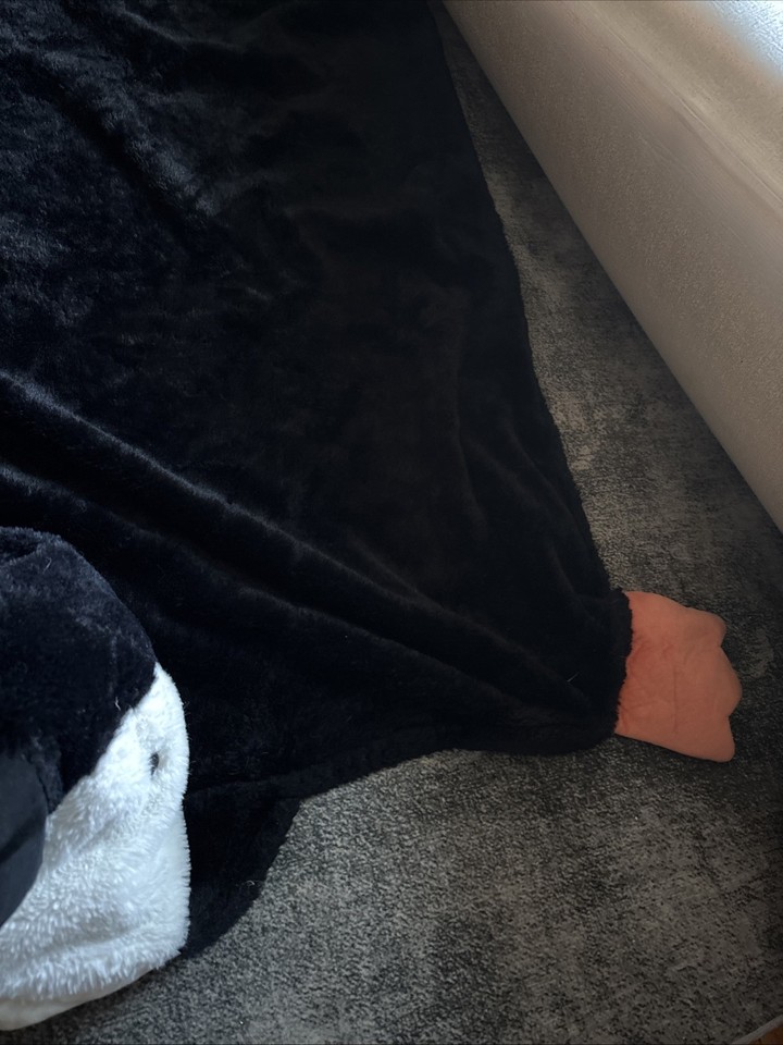 Snuggie Blanket Penguin Wearable One Size Fits Most Hand And Head ...