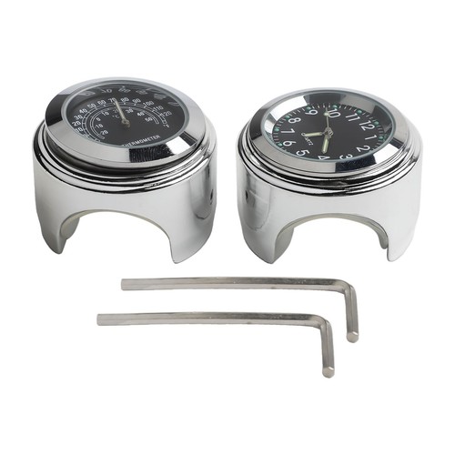 Top Aluminum Alloy Motorcycle Clock Thermometer 7/8 Fitment Waterproof ...