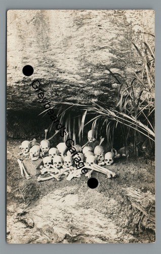 RPPC Pile of Human Bones Skulls Likely SOUTHEAST ASIA Real Photo ...