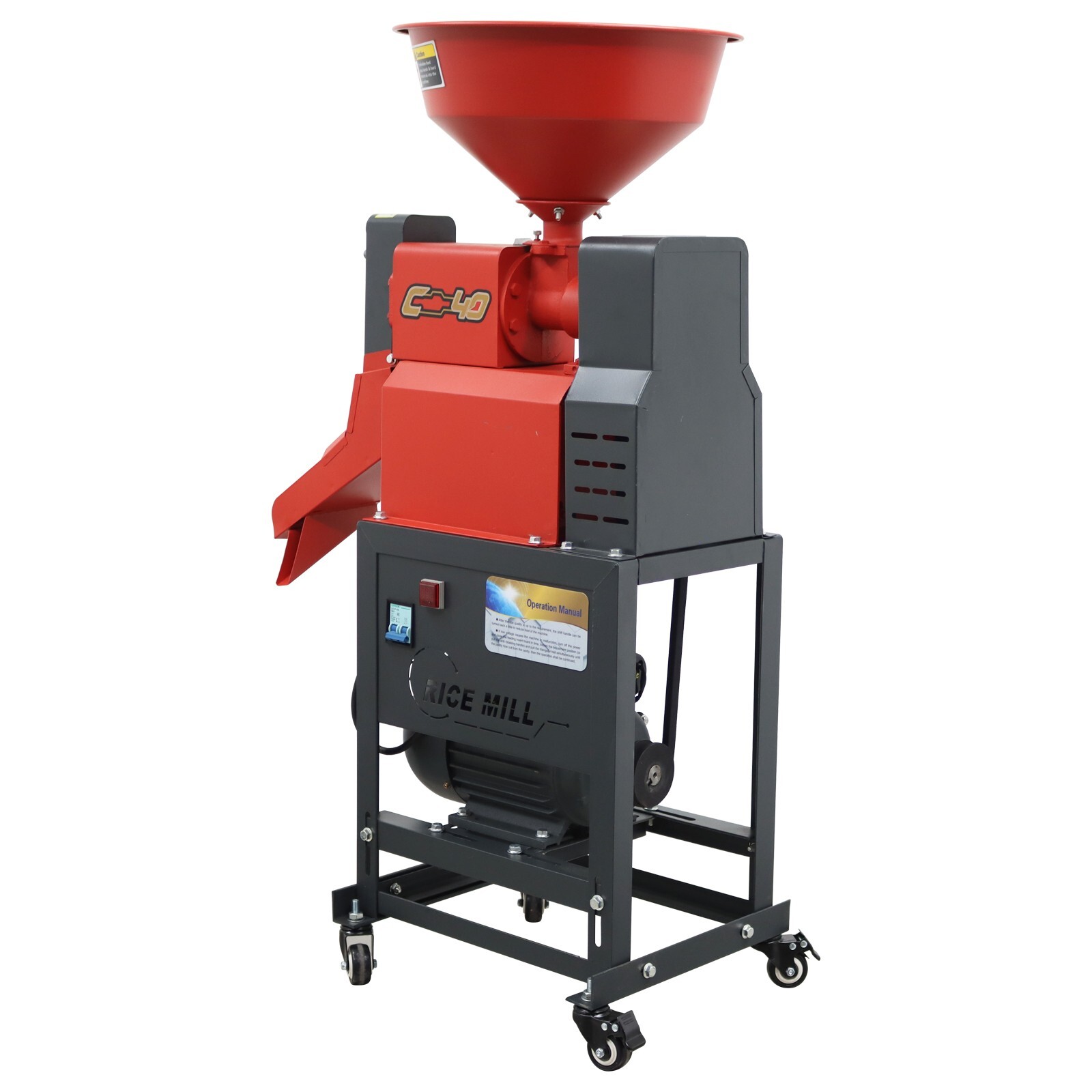 220V Rice Sheller Peeling Huller Machine 2.4HP Powerful Rice Miller ...