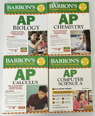 AP Books Lot 4 Bundle Barron's AP Biology, Chemistry, Calculus ...