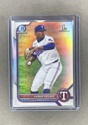 2022 Bowman Draft Chrome Kumar Rocker 1st Refractor SP Texas Rangers ...