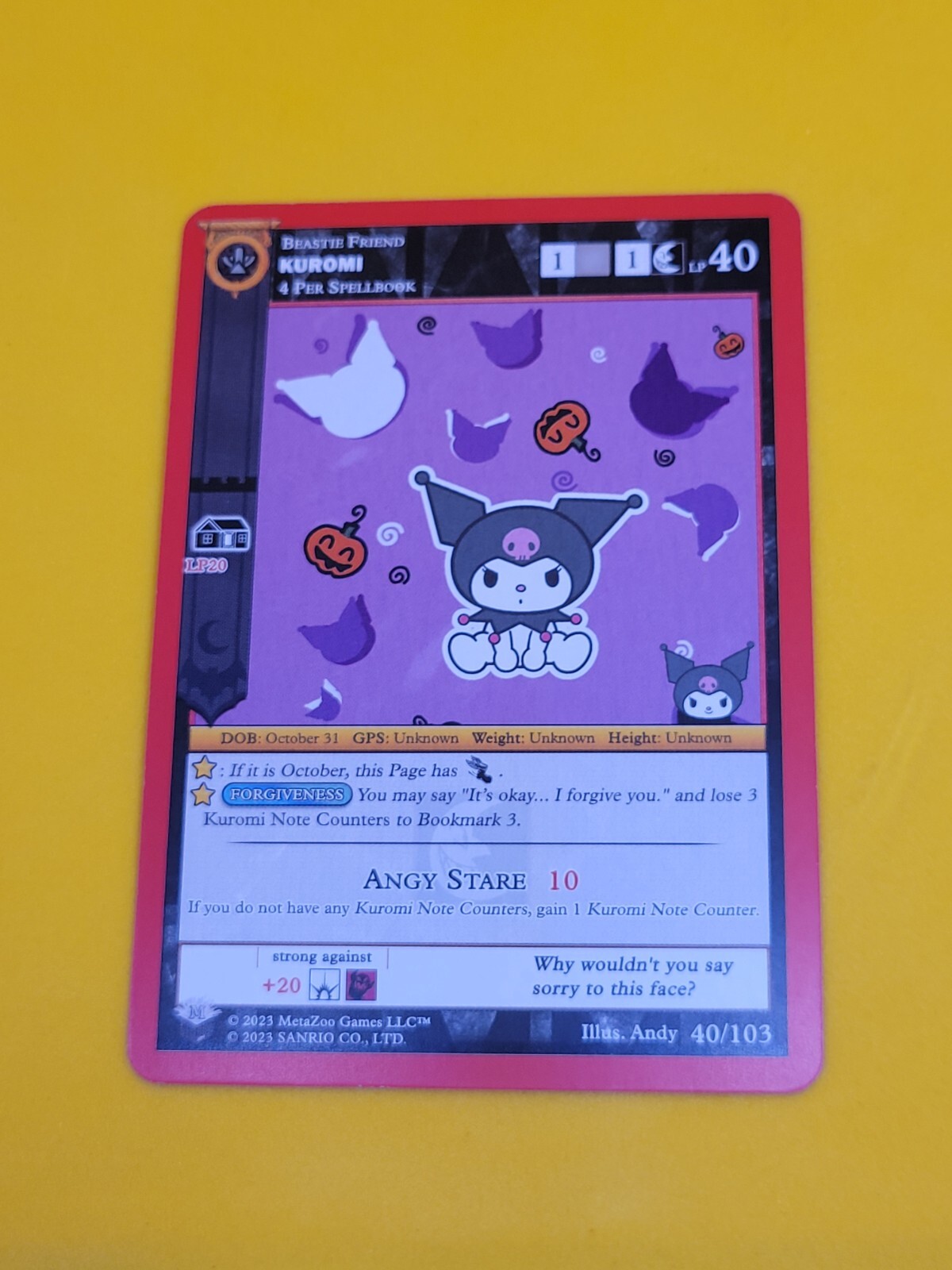 Metazoo Hello Kitty Kuromi’s Cryptid Carnival Base Kuromi 40/103 Non ...