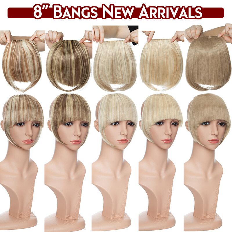 US Stock Side Bangs Clip on Neat Bang Fringes Clip in Hair Extensions ...