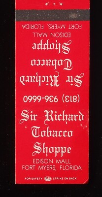 1980s? Sir Richard Tobacco Shoppe Edison Mall Fort Myers FL Lee Co ...