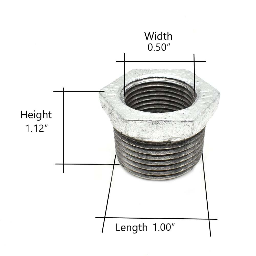 Primex 83001 1 Inch x 1/2 Inch Galvanized Steel Hex Bushing | eBay