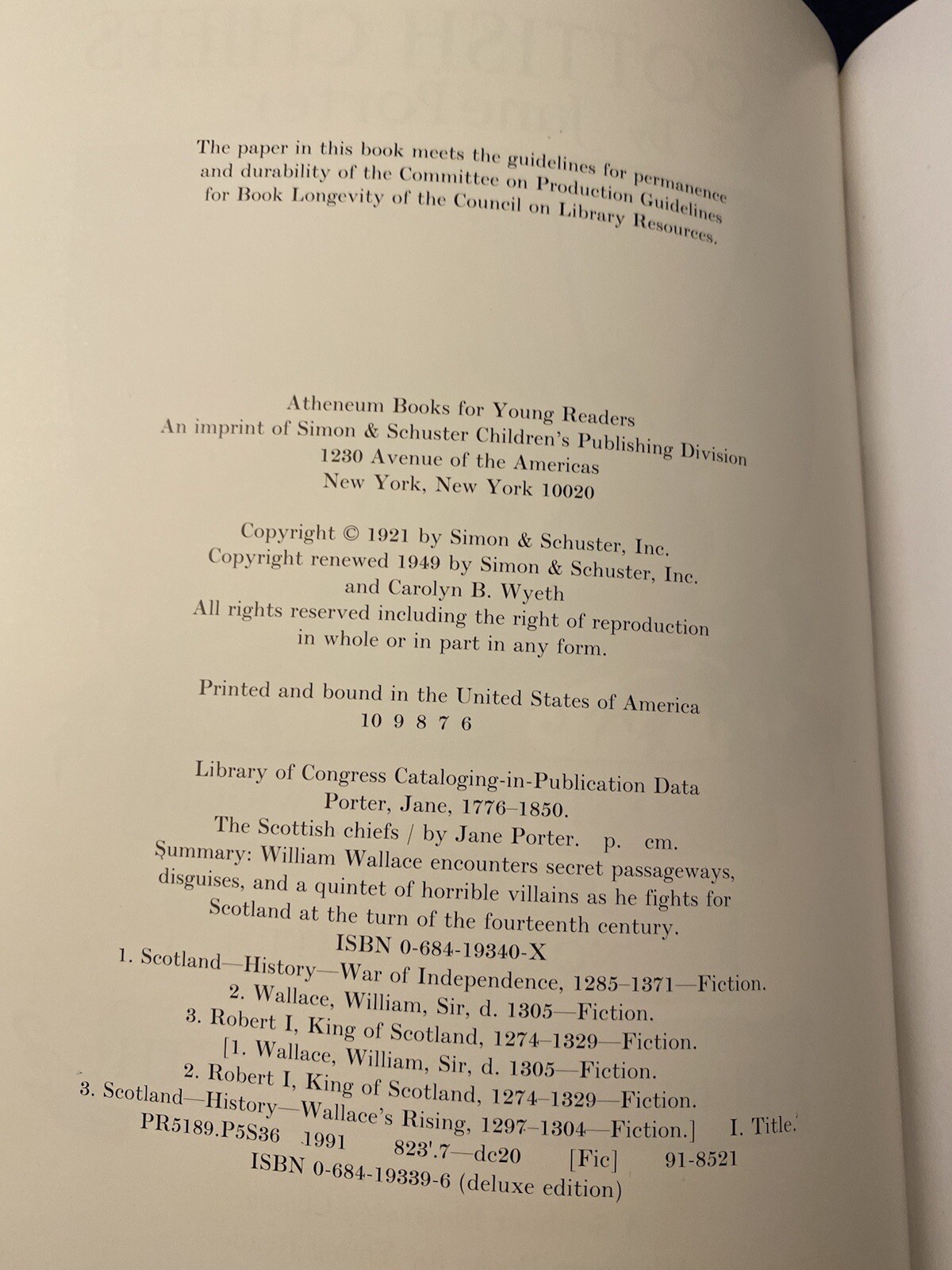 1991 The Scottish Chiefs Jane Porter Illus NC Wyeth Scribner Classic ...