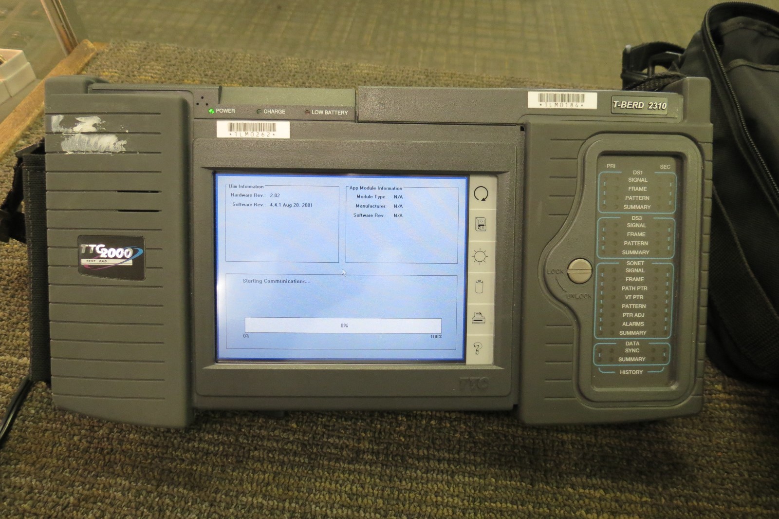 T-BERD 2310 TTC 2000 TEST PAD V.3 WITH OPTIONS DS1 DS3 STS-1 TIMS SIG ...