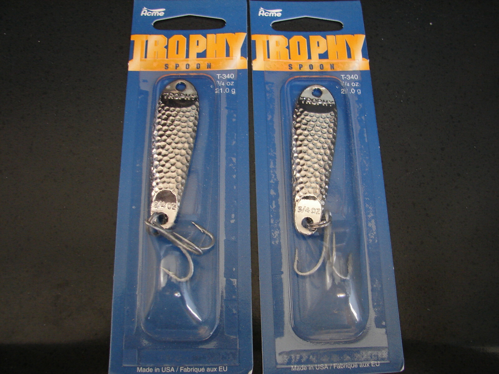 2 Acme Trophy Spoons T-340 Lure 3/4 oz Made in USA Chrome CH Trout ...